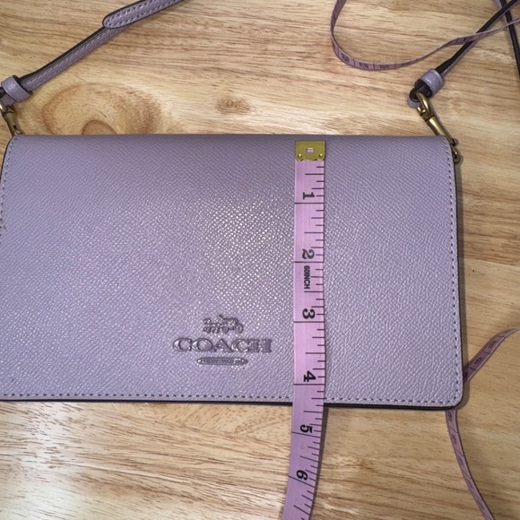 Coach | Bags | Coach Crossbody Wallet Lavender Saffiano Leather ...